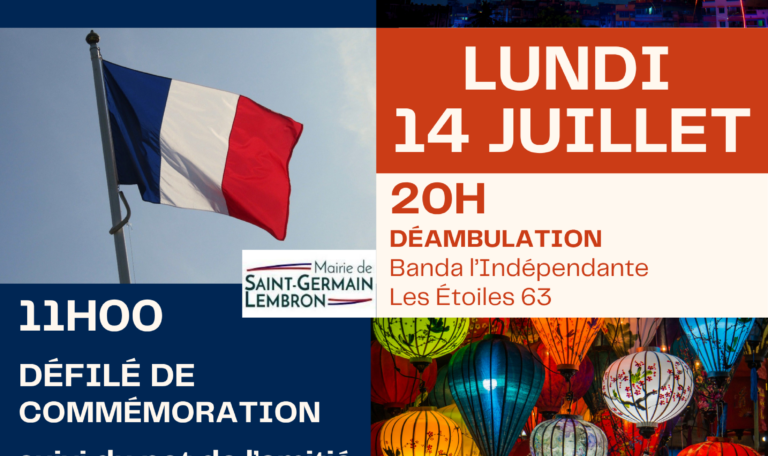 Le 14 juillet – Fête Nationale - Saint Germain Lembron